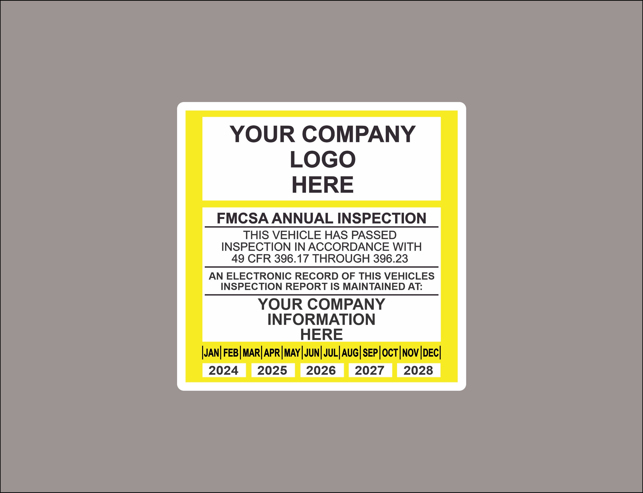 Annual Vehicle Inspection Decal Sticker Trucks, Trailers 2026 ...