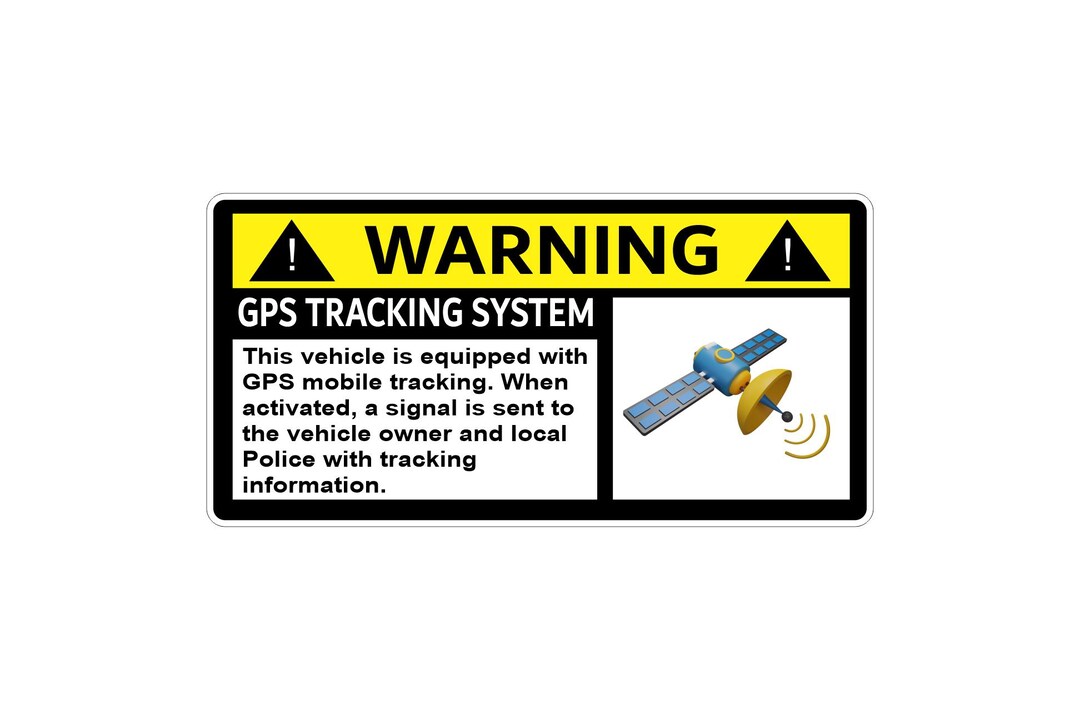 GPS Tracking Sticker for Cars, Vehicle Alarm Security Caution Warning ...