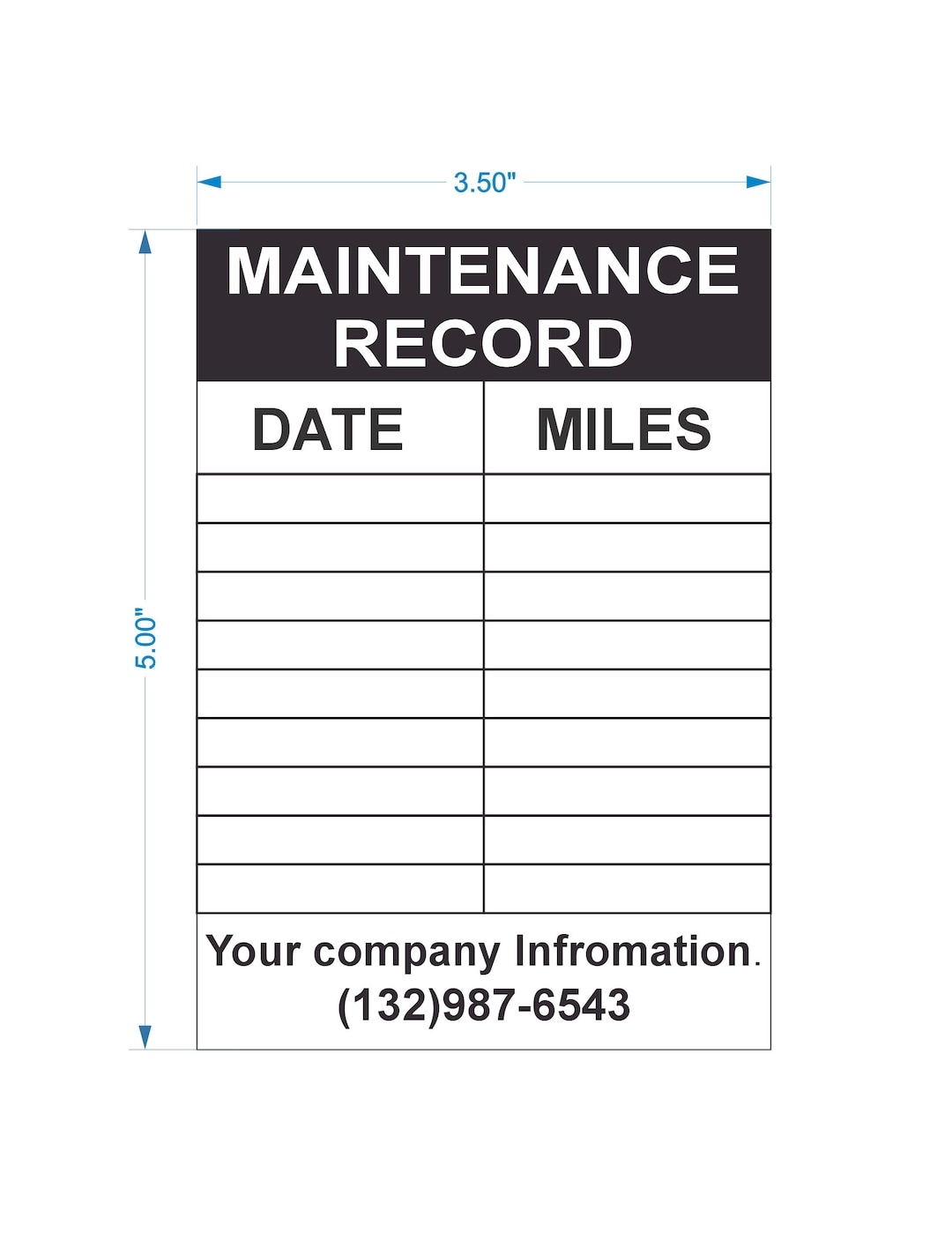 Professional PM Service and Maintenance Record Stickers 5 X 3.5 Inches ...