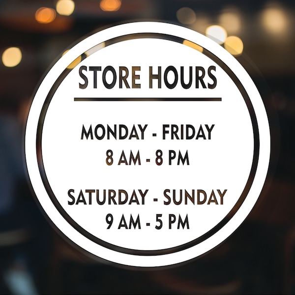 Hours of Operation Decals - Etsy