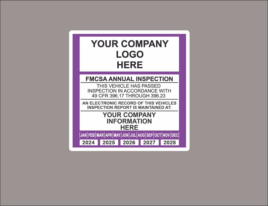 Annual Vehicle Inspection Decal Sticker Trucks, Trailers 2025 ...