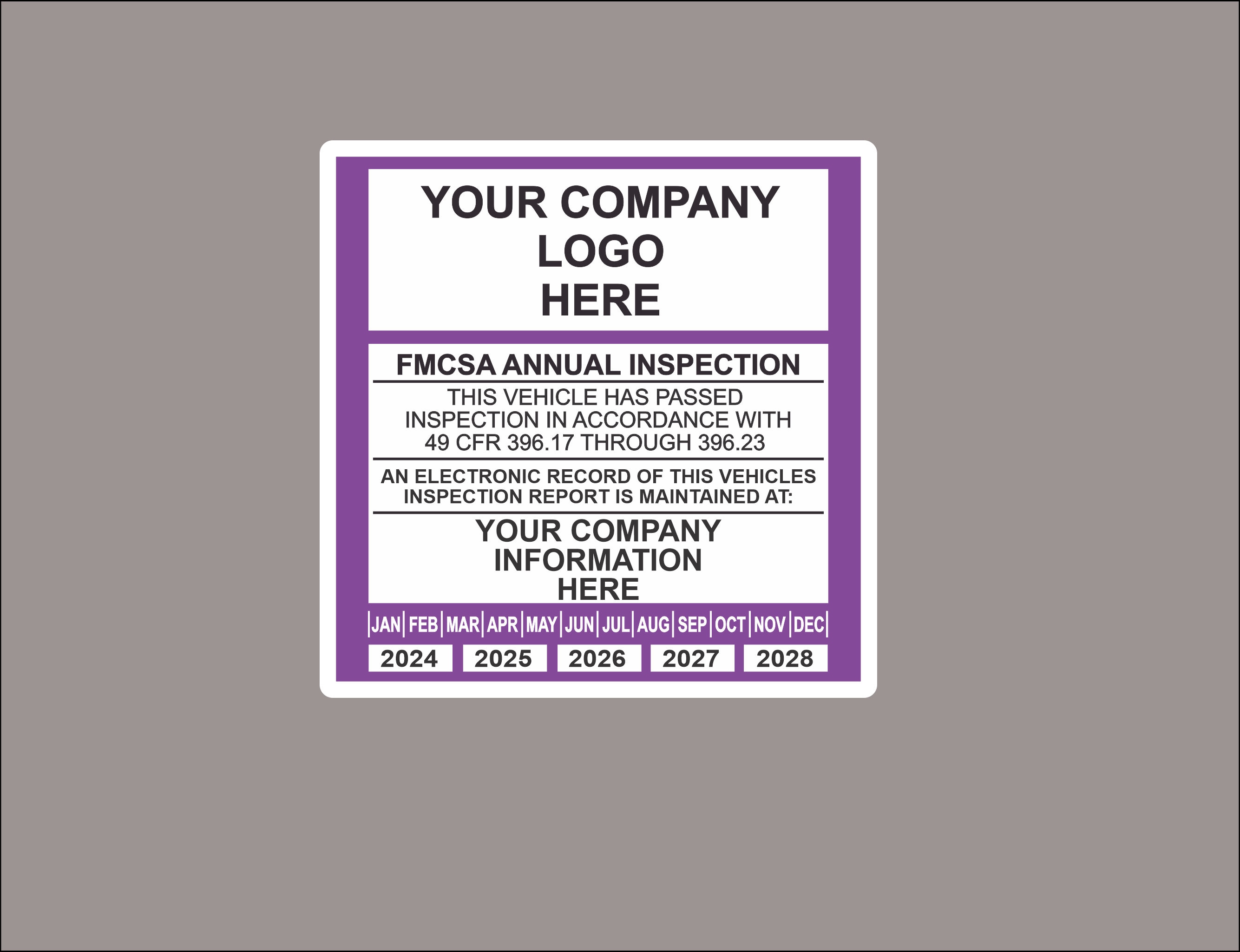 Annual Vehicle Inspection Decal Sticker Trucks, Trailers 2026 ...