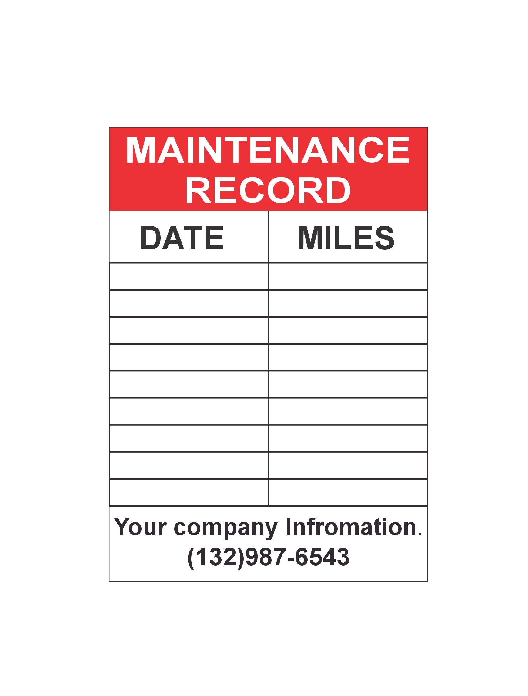 Professional PM Service and Maintenance Record Stickers 5 X 3.5 Inches ...