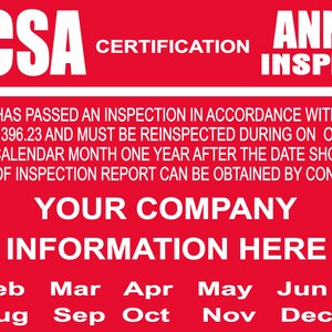 Annual Vehicle DOT Inspection Sticker FHWA or FMCSA Vehicle - Etsy