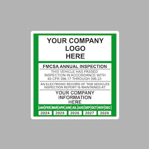 Annual Vehicle Inspection Decal Sticker Trucks, Trailers 2026 ...