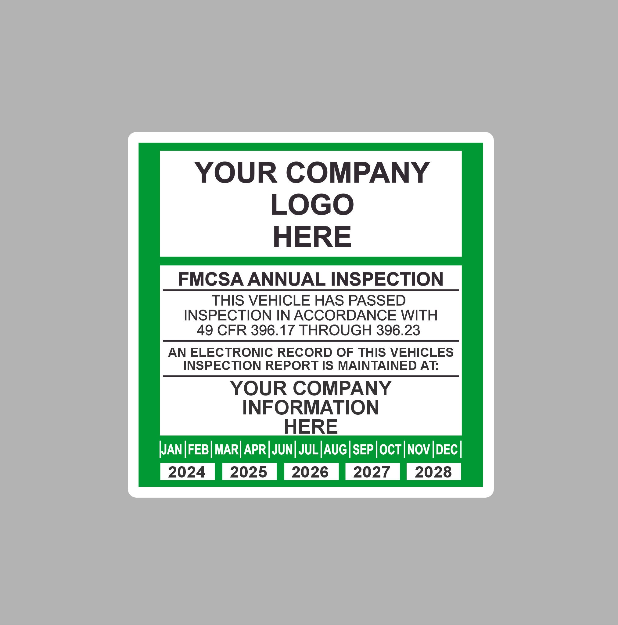 Annual Vehicle Inspection Decal Sticker Trucks, Trailers 2025 ...