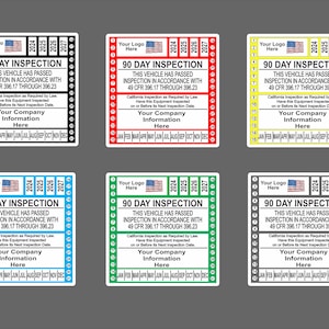Vehicle Decal 90 Day Inspection Label, 2025, Personalized With Your ...