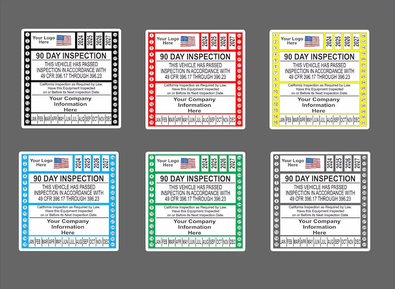 Vehicle Decal 90 Day Inspection Label, 2026, Personalized With Your ...