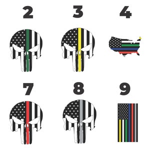 American Flag First Responders Set of 4 Stickers, - Etsy