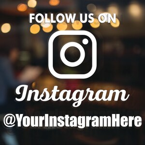 Instagram Sticker, Follow Us on Instagram Sign Store Front, Social ...