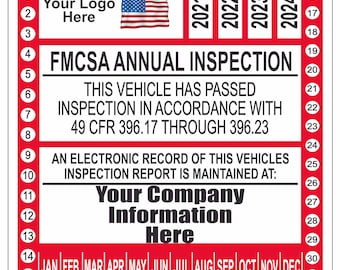 Fmcsa Annual Inspection Sticker - Etsy