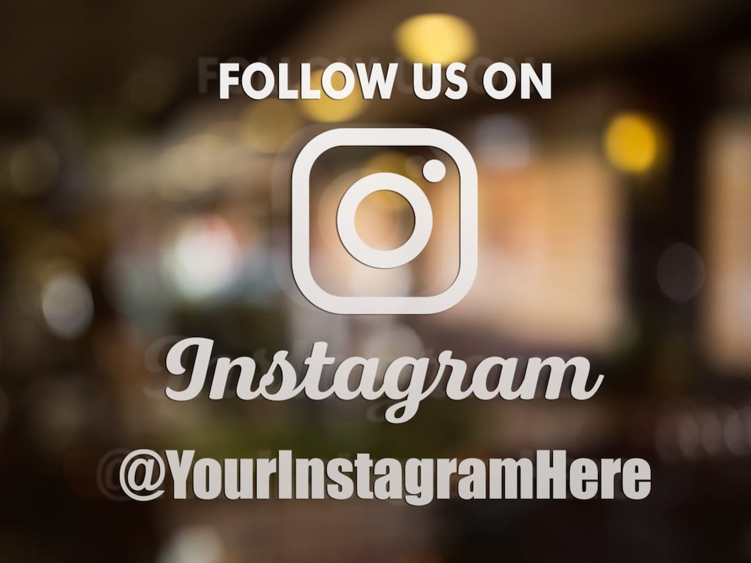 Instagram Sticker, Follow Us on Instagram Sign Store Front, Social ...