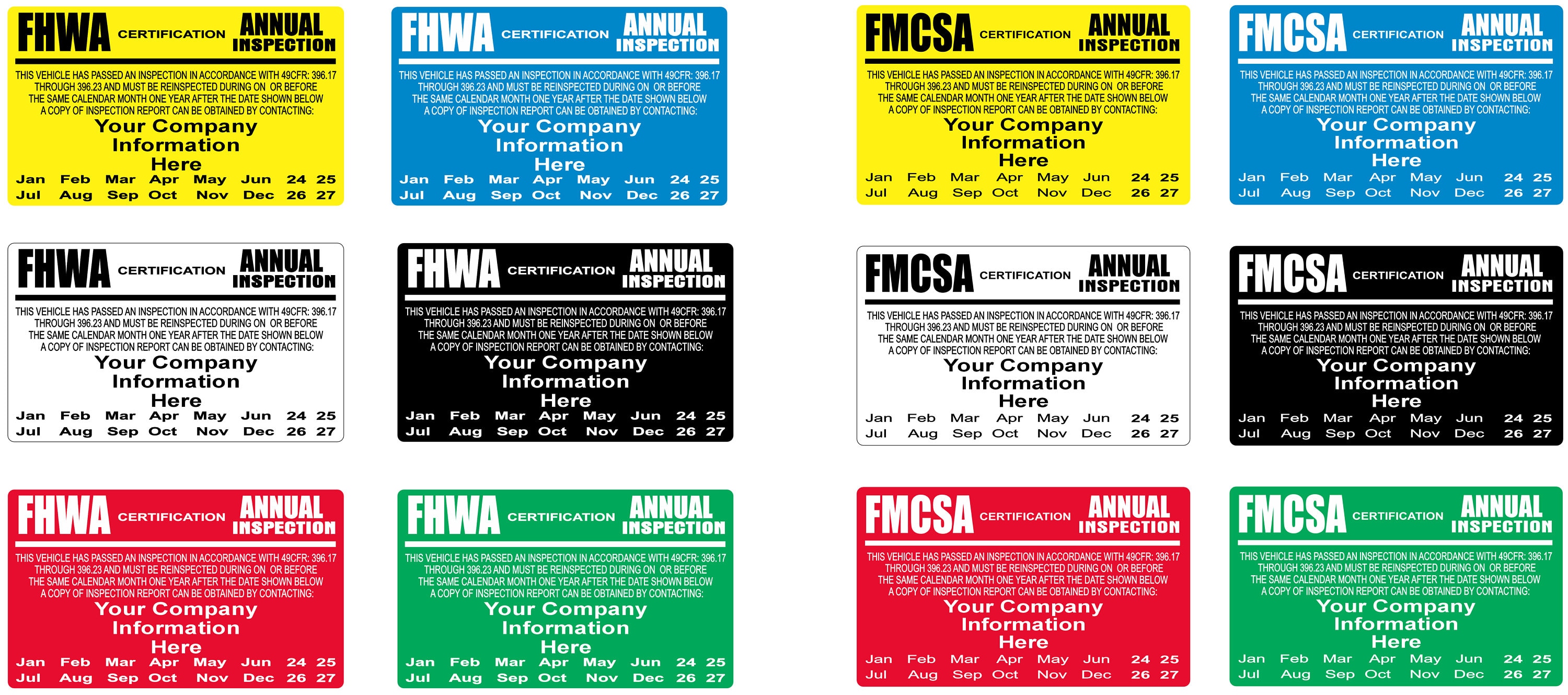 Personalized DOT Annual Vehicle Inspection Sticker, FHWA FMCSA 2026 - Etsy