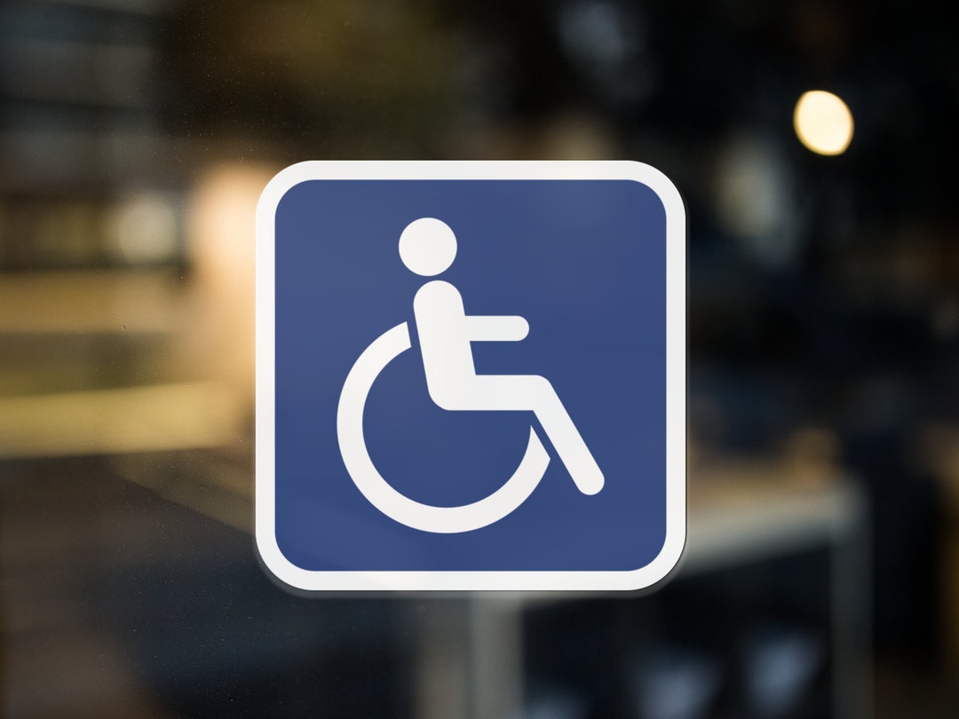 Set of 2 Handicap Decal for Storefront/ Set of 2 Vinyl Handicap Sticker ...
