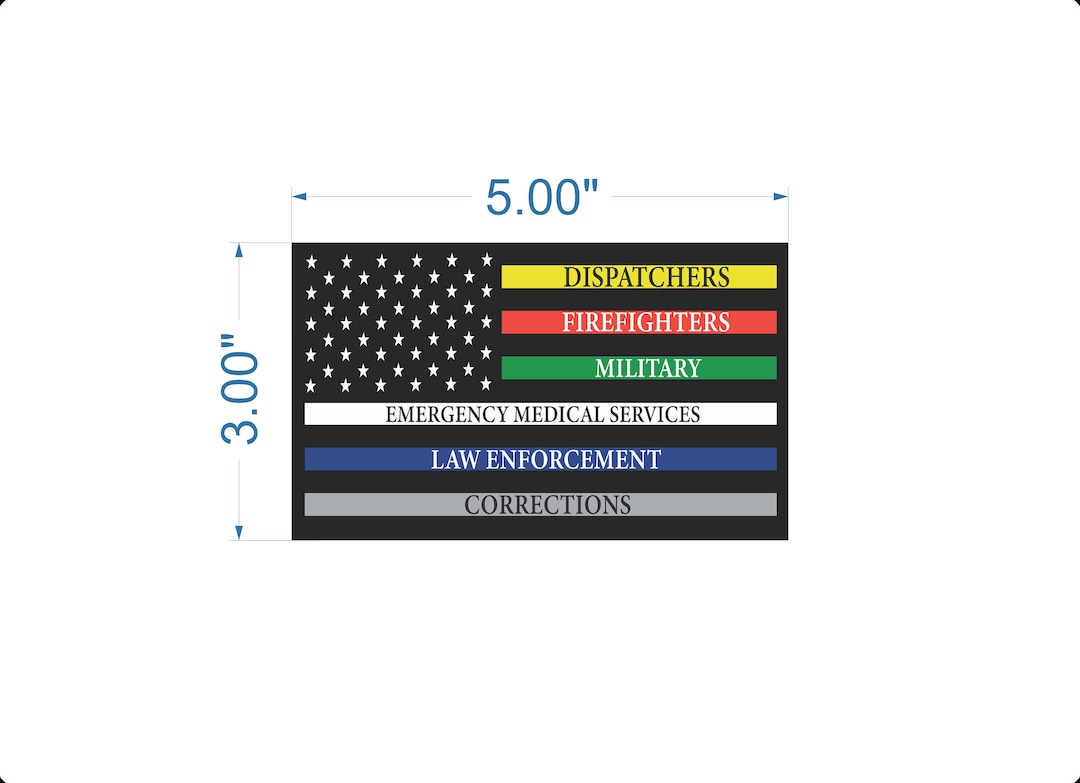 American Flag First Responders Set of 4 Stickers, - Etsy