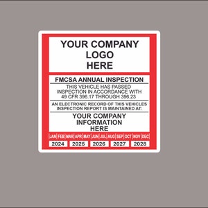 Annual Vehicle Inspection Decal Sticker Trucks, Trailers 2026 ...