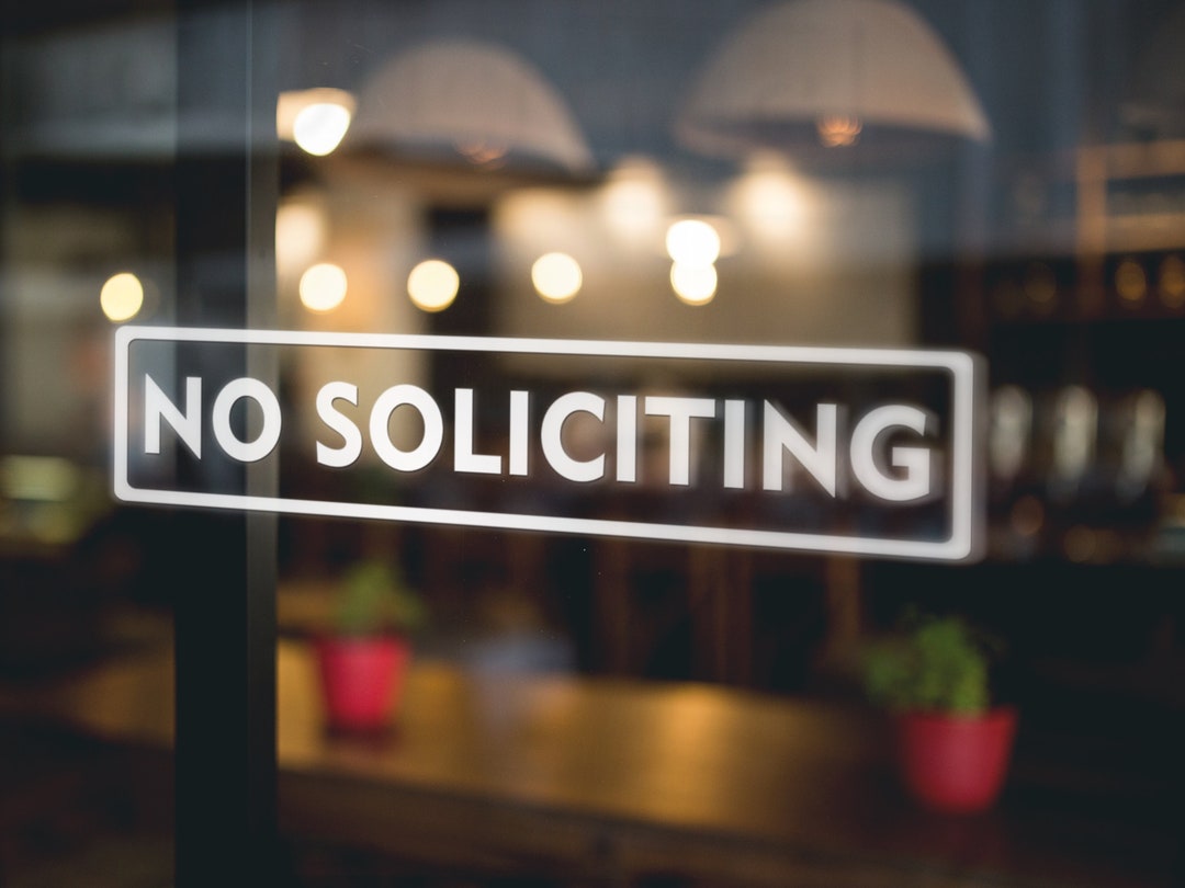 No Soliciting Vinyl Decal, Business Decal for Storefront, Storefront ...