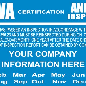 Annual Vehicle DOT Inspection Sticker FHWA or FMCSA Vehicle - Etsy