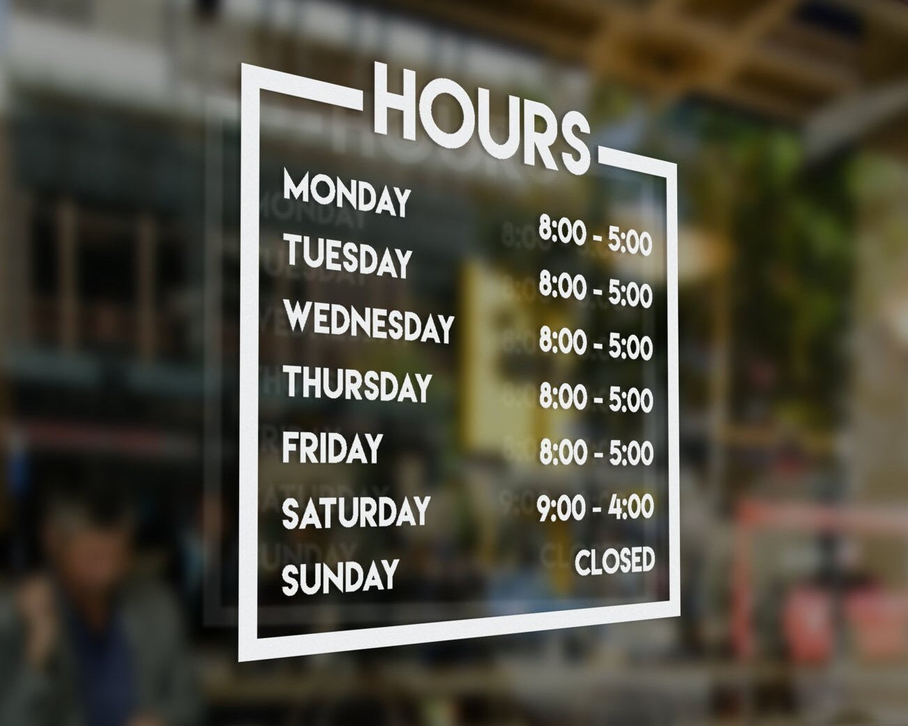 Business Industrial Oriental Massage Spa Business Hours Decal Window
