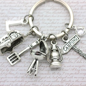Camping Keyring, Campervan, BBQ, Caravan, RV Keyring, Camper Gift ...