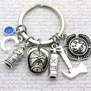 Firefighter Keyring, Fire Fighting, Fireman Gift, 3D Fire Helmet ...