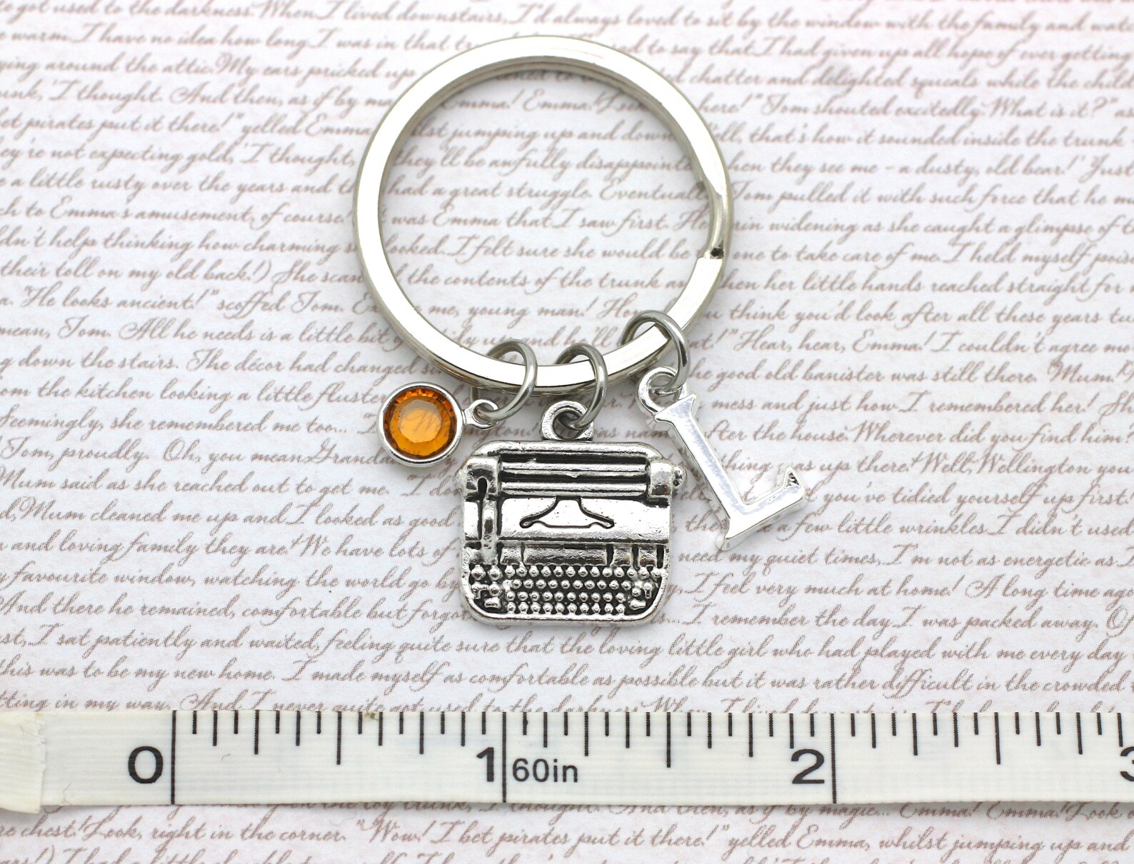 Typewriter Keyring Writer Gift Author Poet Writing Book | Etsy