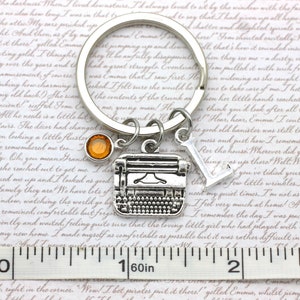 Typewriter Keyring, Writer Gift, Author, Poet, Writing, Book Club ...