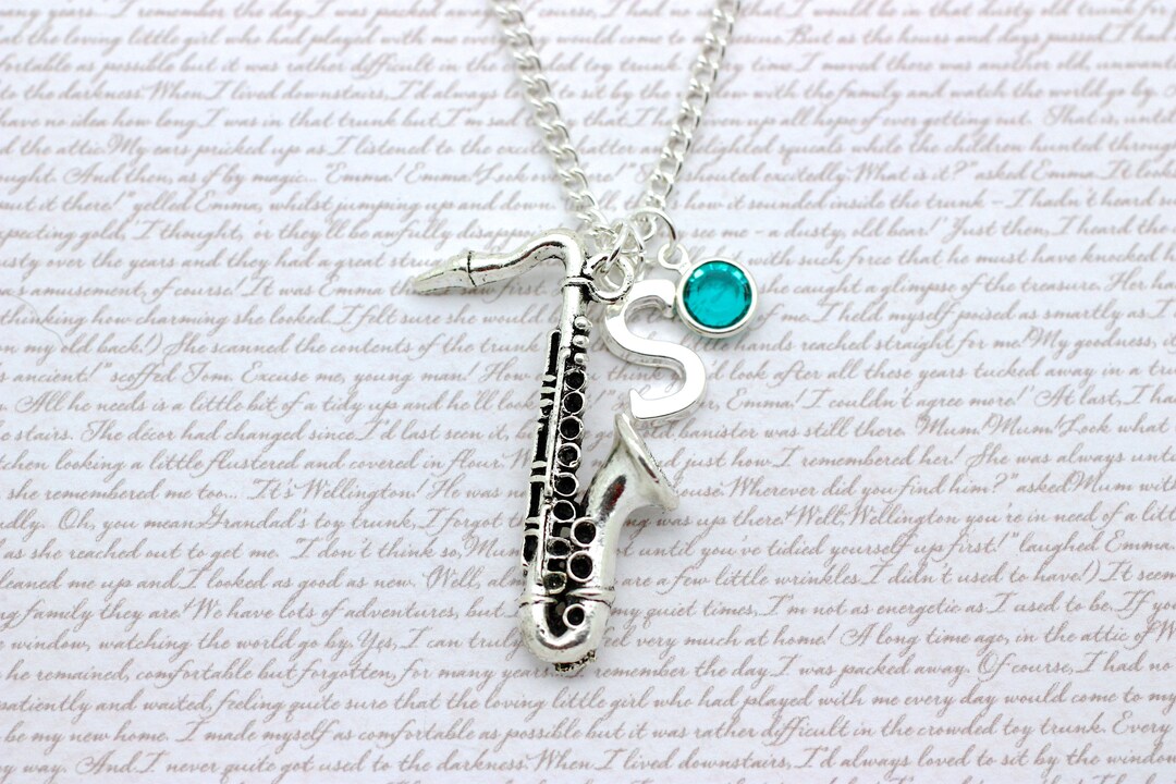 Saxophone Charm Necklace, Sax Jewelry, Saxophonist, Music Student ...