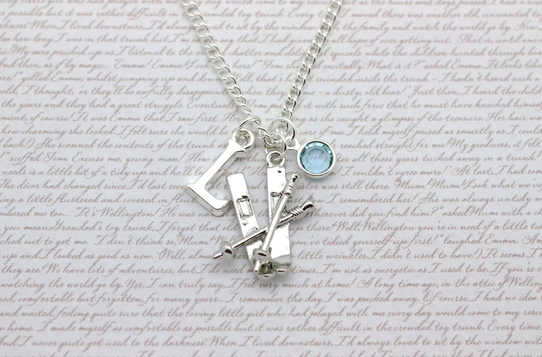 Skiing Charm Necklace Ski Skier Jewelry Alpine Skiing - Etsy