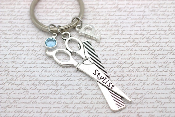 Hairdresser Keyring Hair Stylist Gift Barber Scissors and | Etsy UK