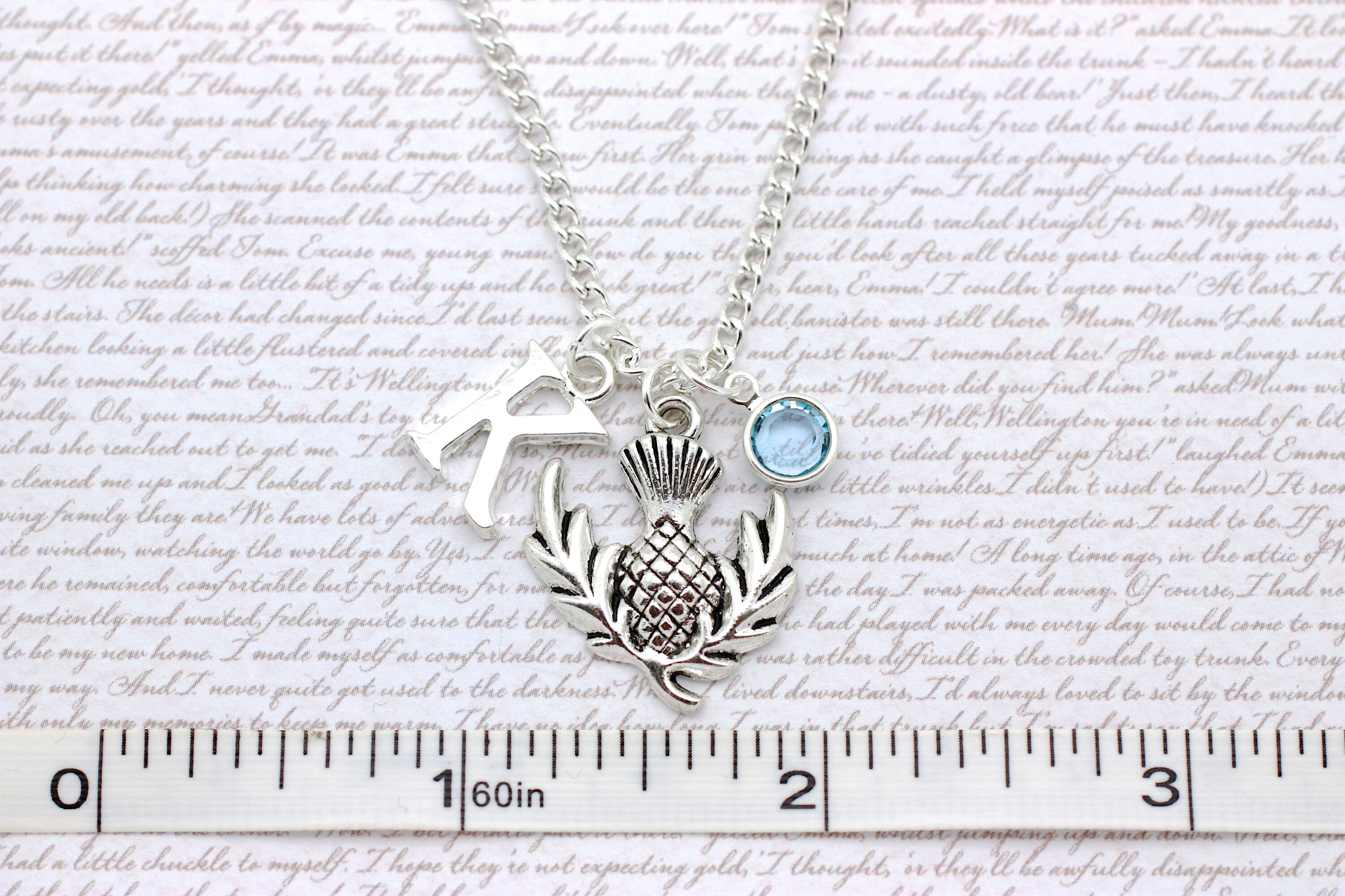 Scottish Thistle Charm Necklace Scotland Thistle Flower | Etsy