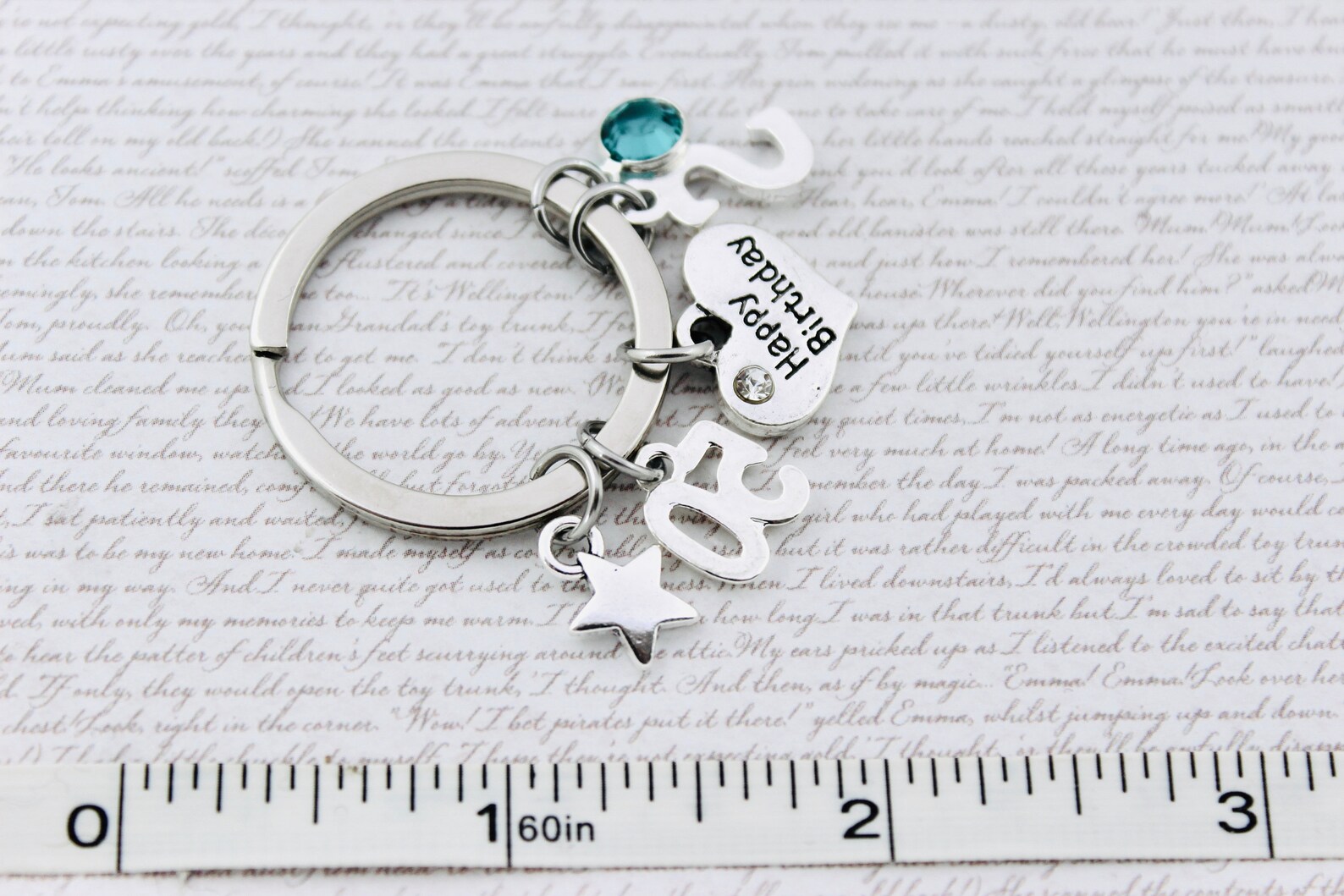 50th Birthday Keyring, Happy Birthday 50, Personalised Milestone Age ...