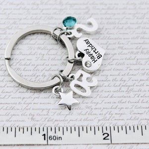 50th Birthday Keyring, Happy Birthday 50, Personalised Milestone Age ...