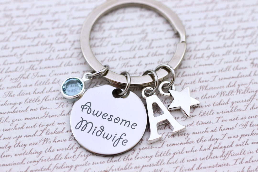 Awesome Midwife Keyring, Student Midwife, Personalised Midwife Gift ...