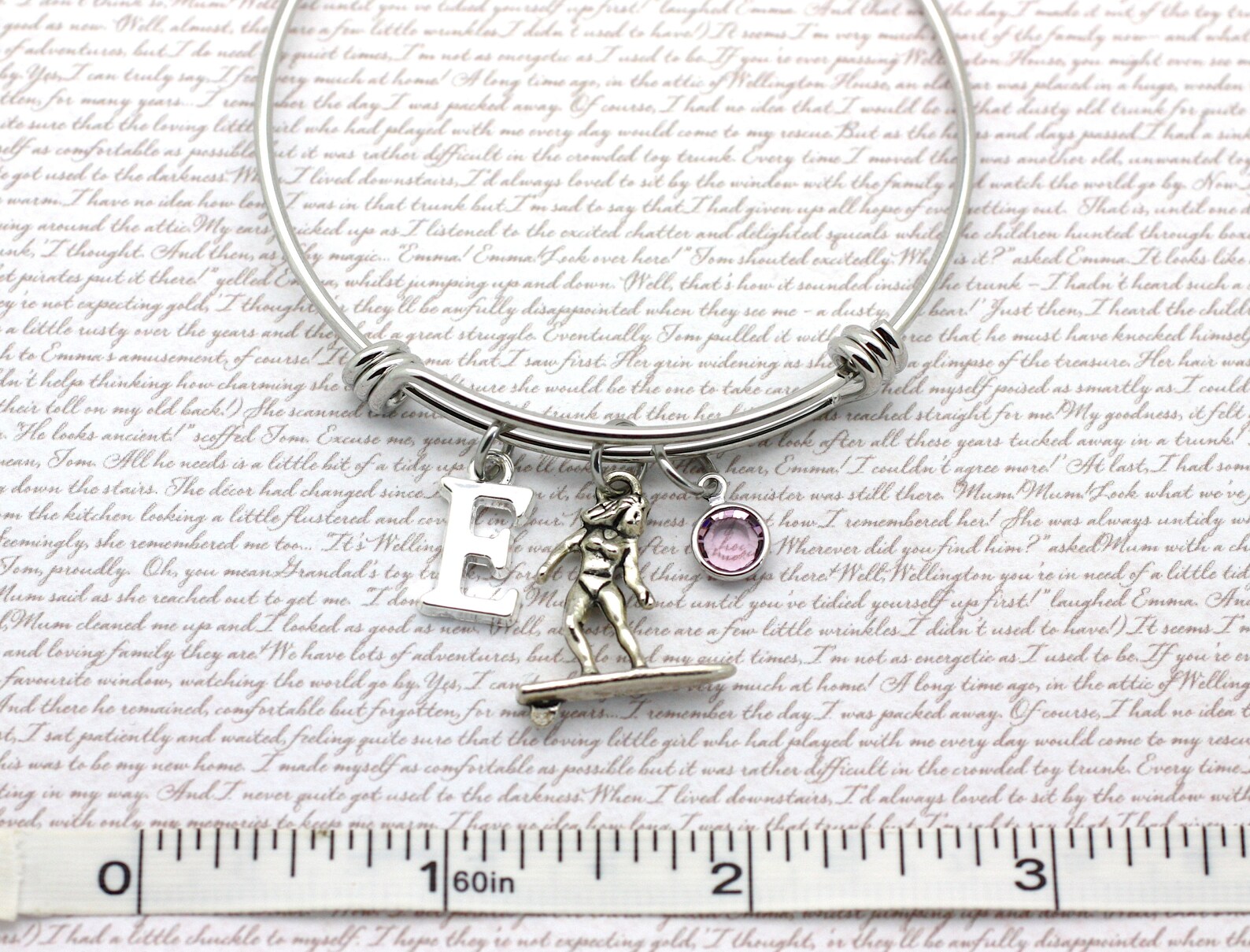 Surfer Charm Bangle Surfing Charm Surfboard Beach Life - Etsy
