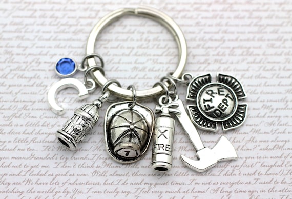 Firefighter Keyring Fire Fighting Fireman Gift 3D Fire - Etsy