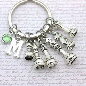 Chess Keyring, Chess Set, King, Queen, Rook, Knight, Bishop, Pawn Chess ...