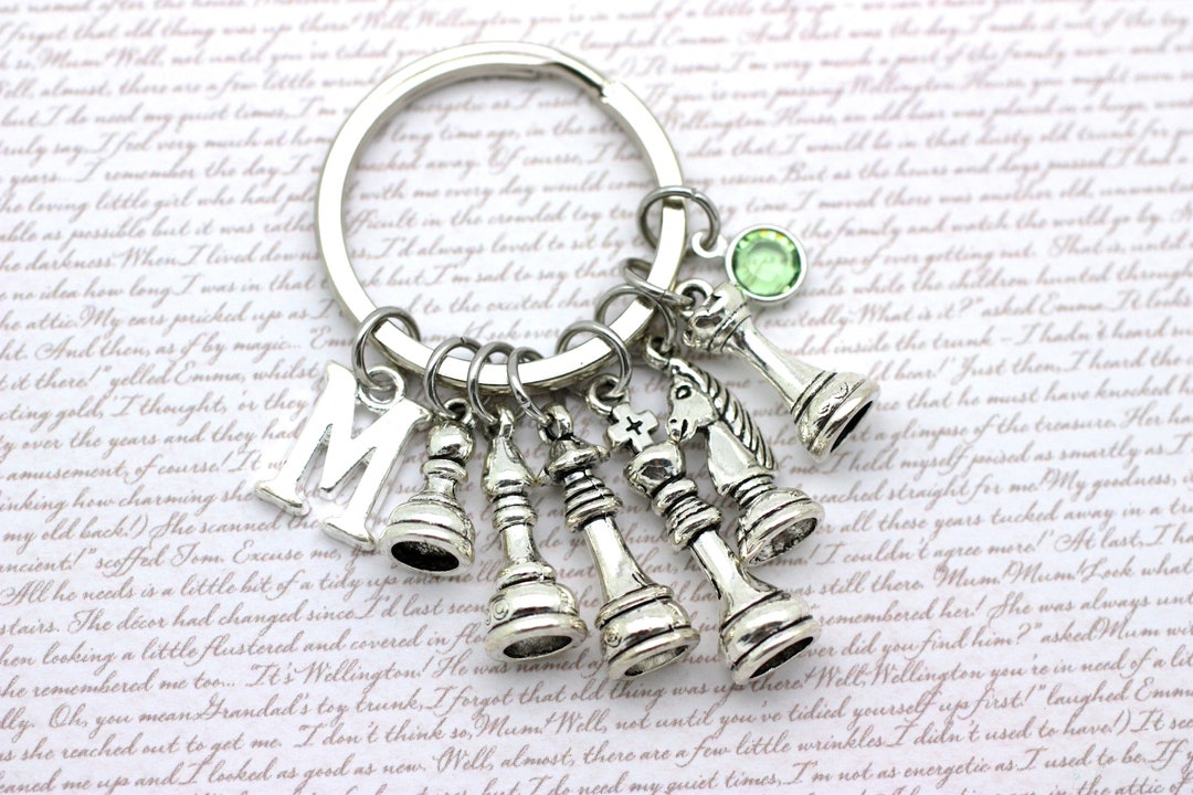 Chess Keyring, Chess Set, King, Queen, Rook, Knight, Bishop, Pawn Chess ...