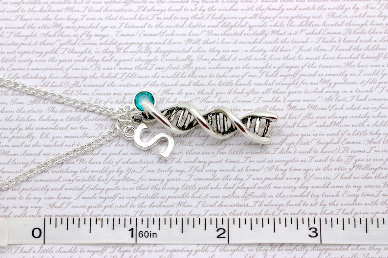 DNA Molecule Charm Necklace Family Gift Double Helix | Etsy