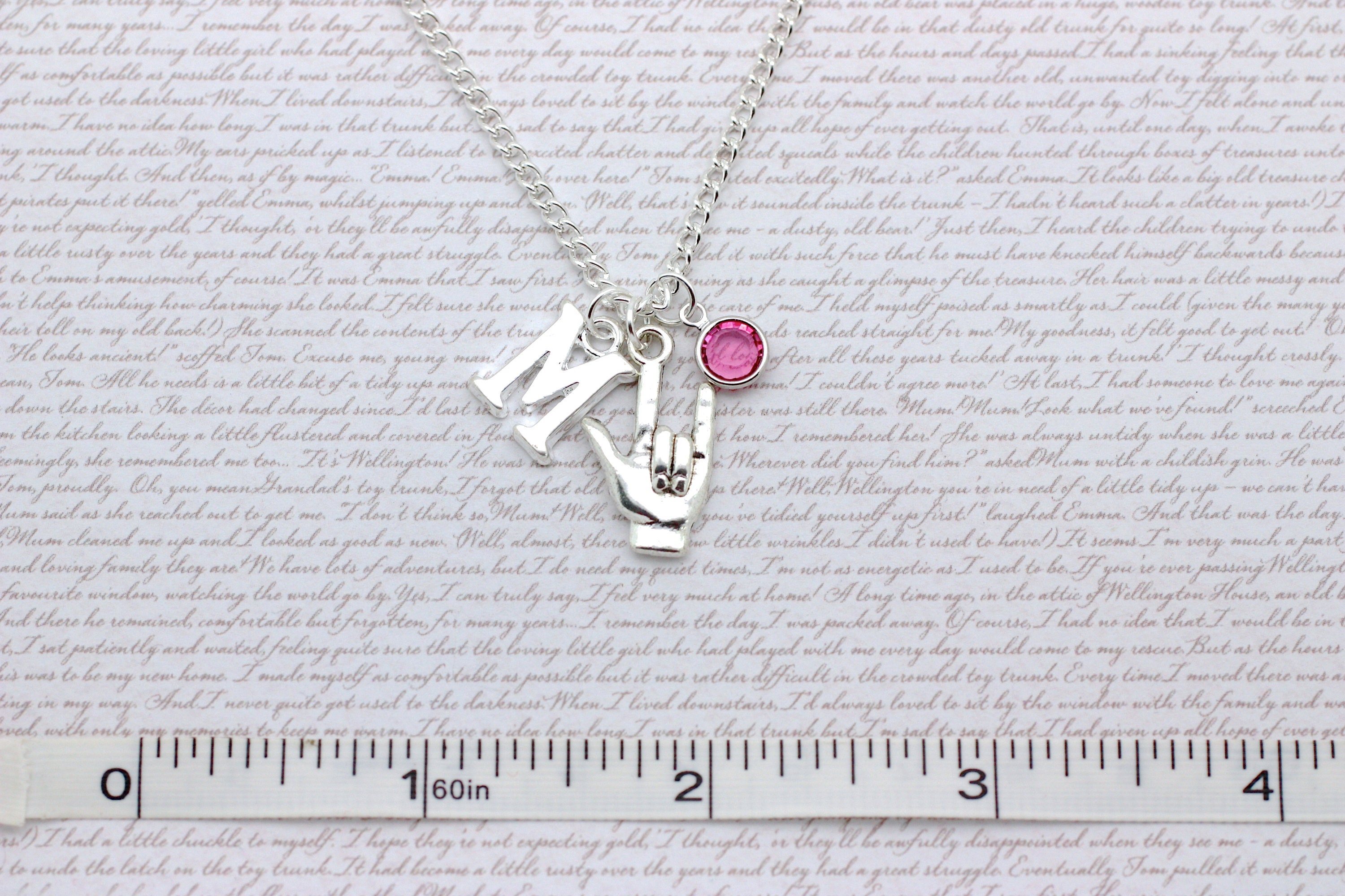 ASL I Love You Charm Necklace Sign Language Jewelry BSL | Etsy