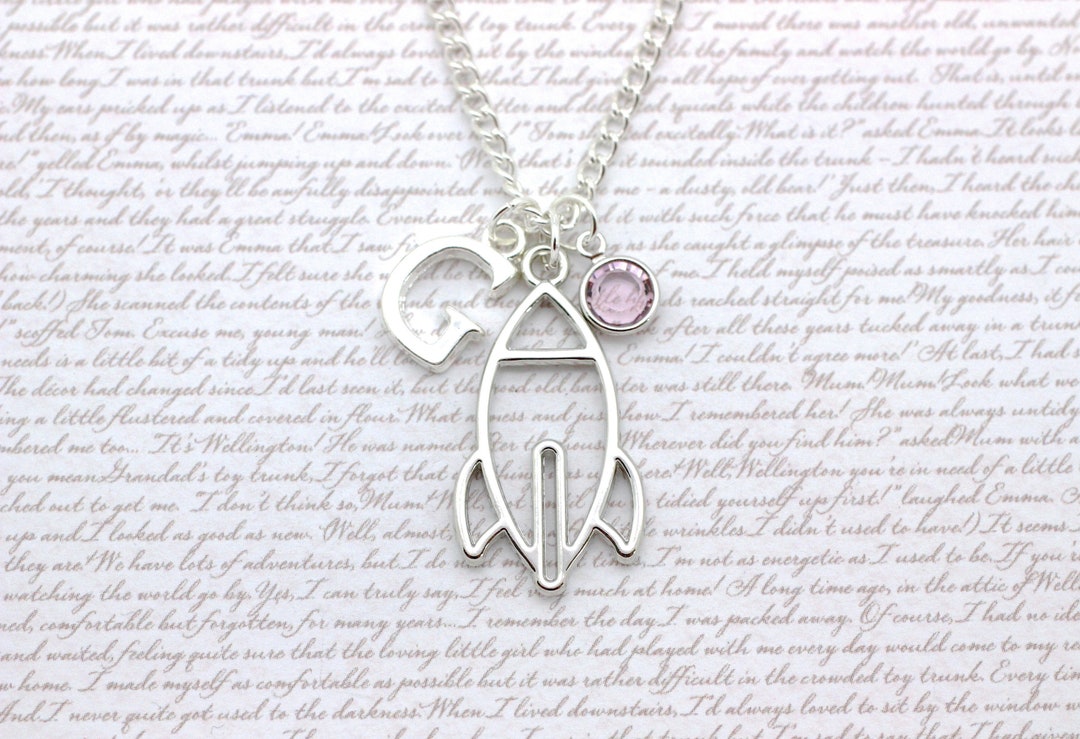 Rocket Charm Necklace, Spaceman, Astronaut Jewelry, Outer Space ...