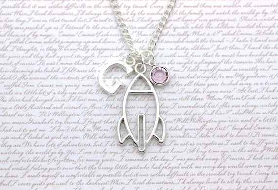 Rocket Charm Necklace Spaceman Astronaut Jewelry Outer | Etsy