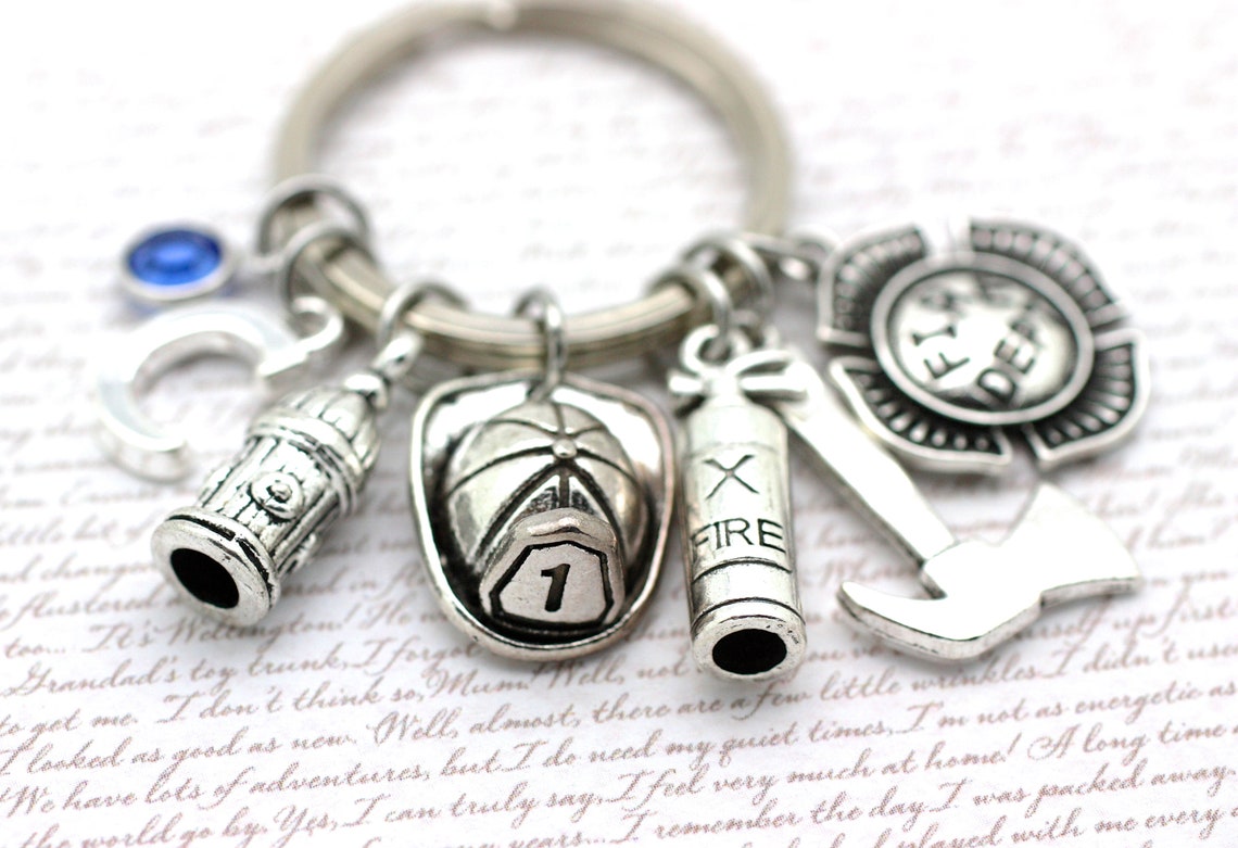 Firefighter Keyring Fire Fighting Fireman Gift 3D Fire - Etsy