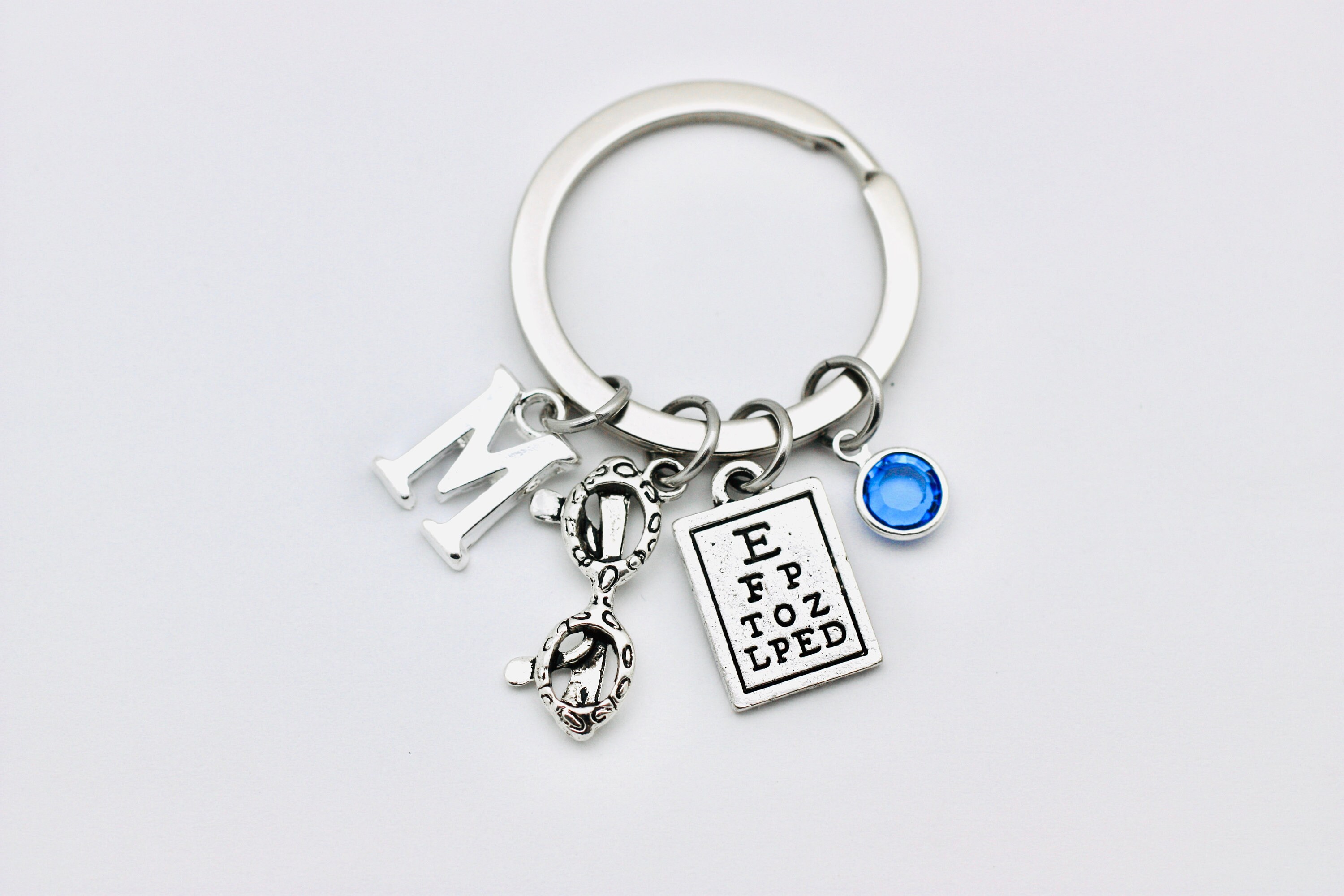 Optician Charm Keyring Snellen Chart Glasses Charm | Etsy