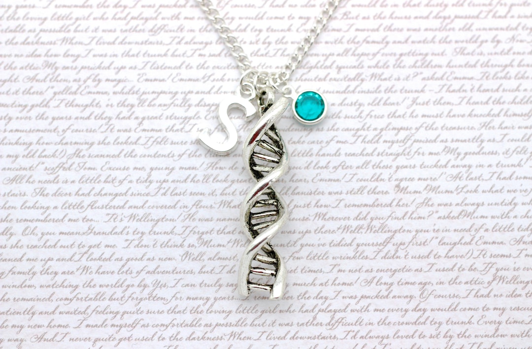 DNA Molecule Charm Necklace, Family Gift, Double Helix, Genetics ...