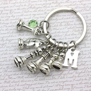 Chess Keyring, Chess Set, King, Queen, Rook, Knight, Bishop, Pawn Chess ...