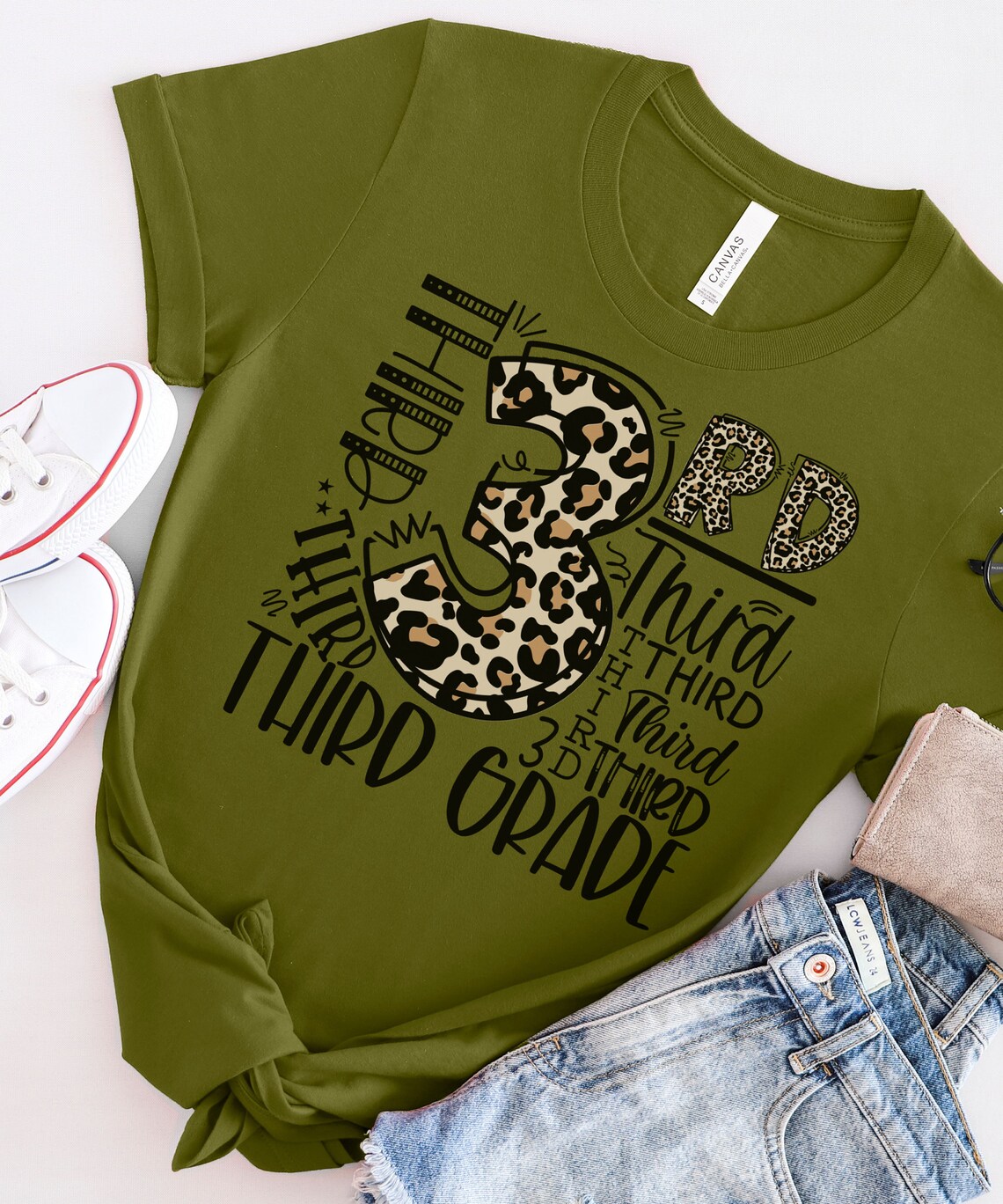 3rd Grade Teacher Shirt: Leopard Print Letters, Educator Gift - Etsy