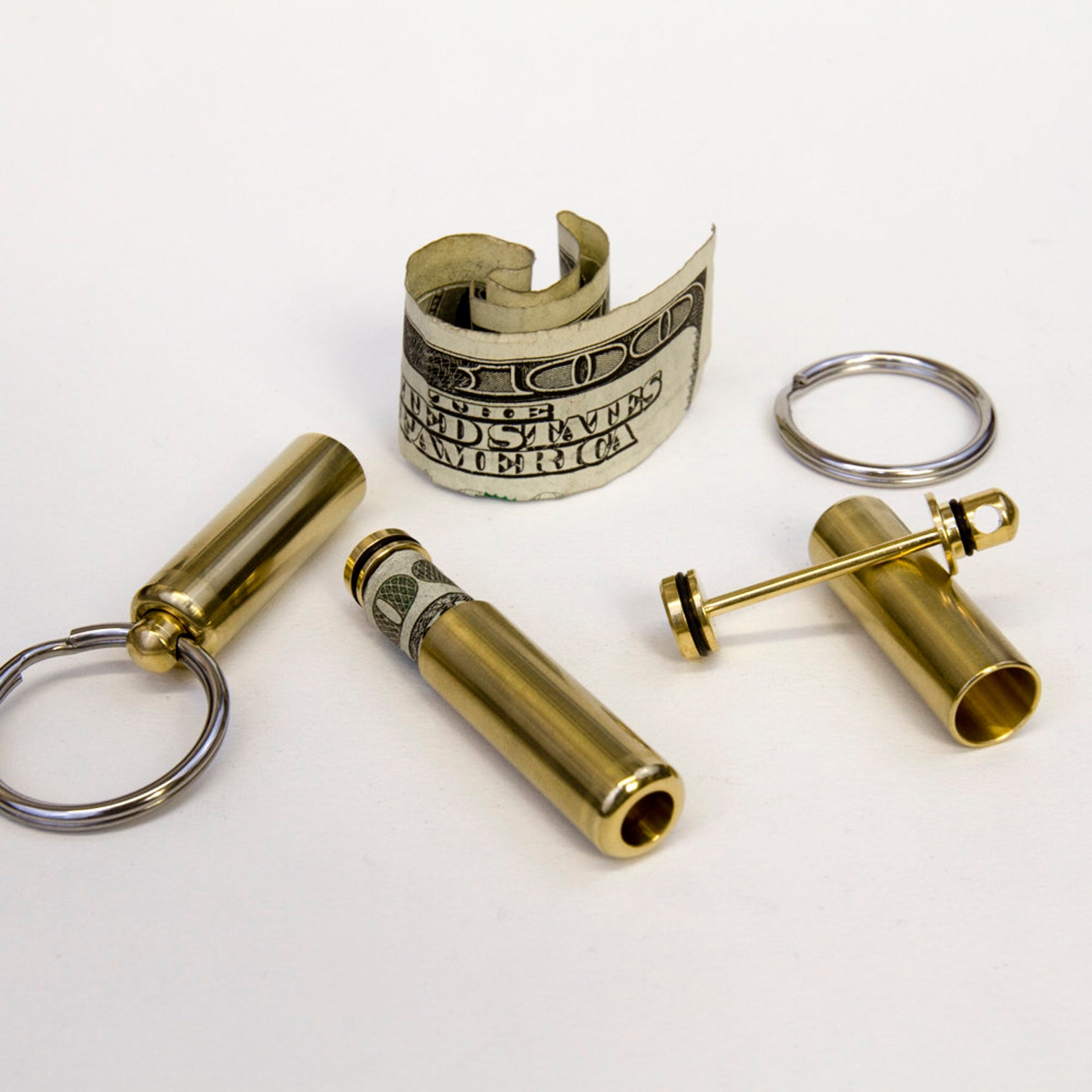 Carry Emergency Money on Your Key Ring With the Mini Brass or - Etsy
