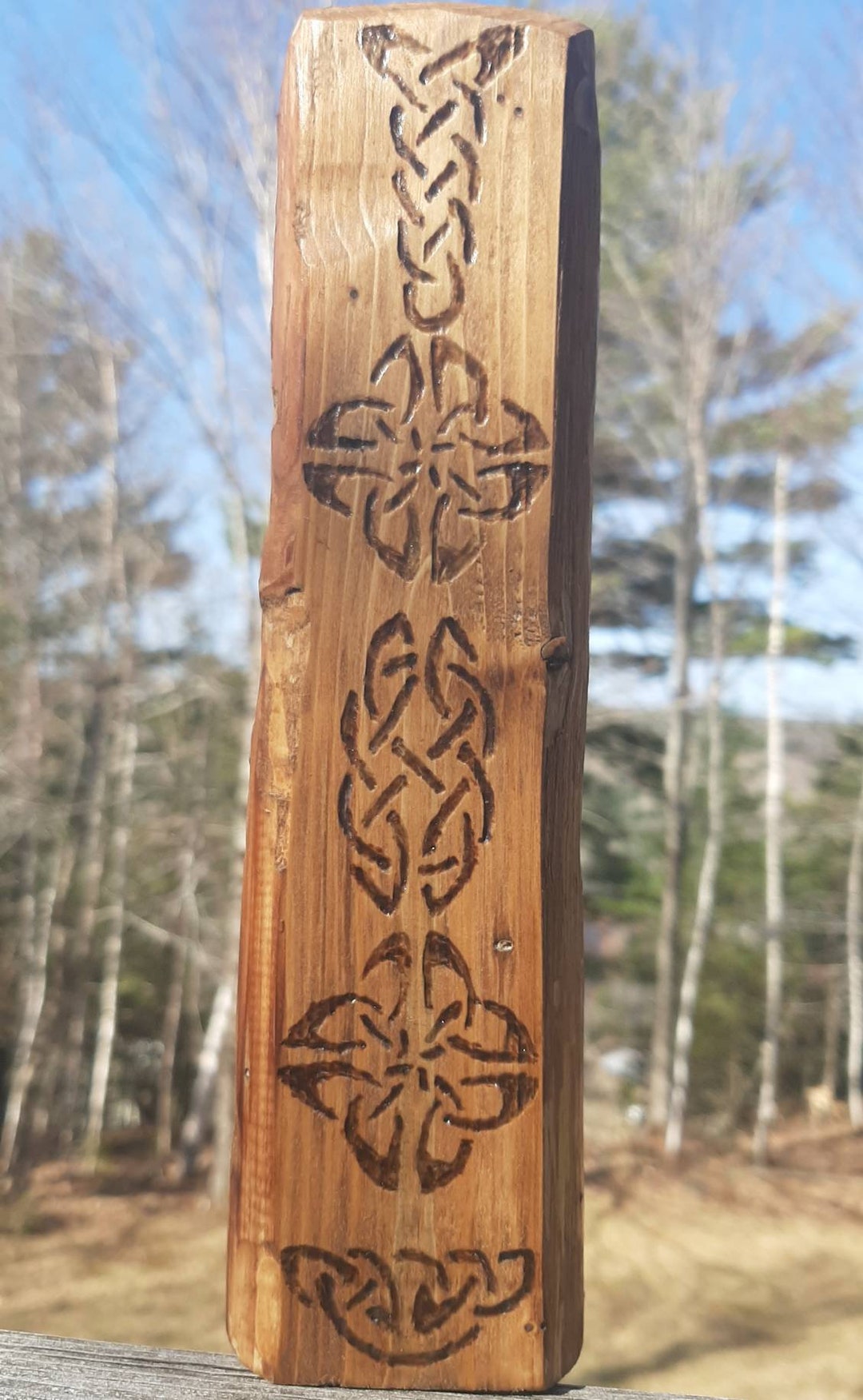 Wood Wall Art Celtic Designs Pyrography on Wood Stained Wood Art - Etsy ...