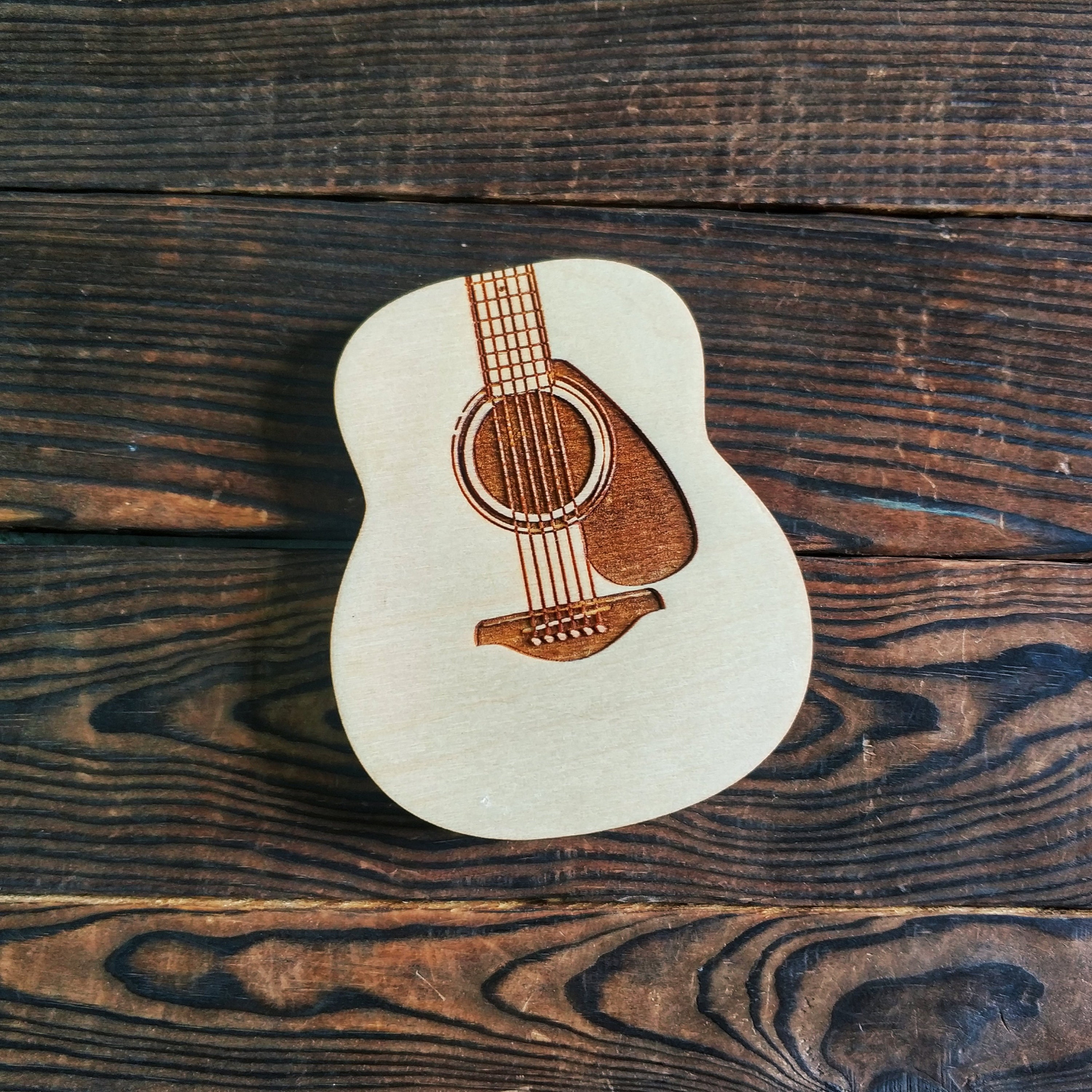 Laser Engraved Personalised Custom Wooden Guitar Pick With Big | Etsy